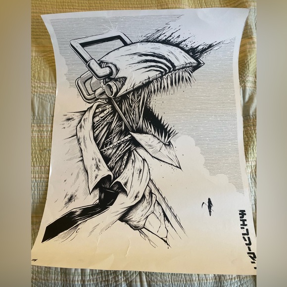 Art | Chainsaw Man Art Cover Denji Drawing | Poshmark